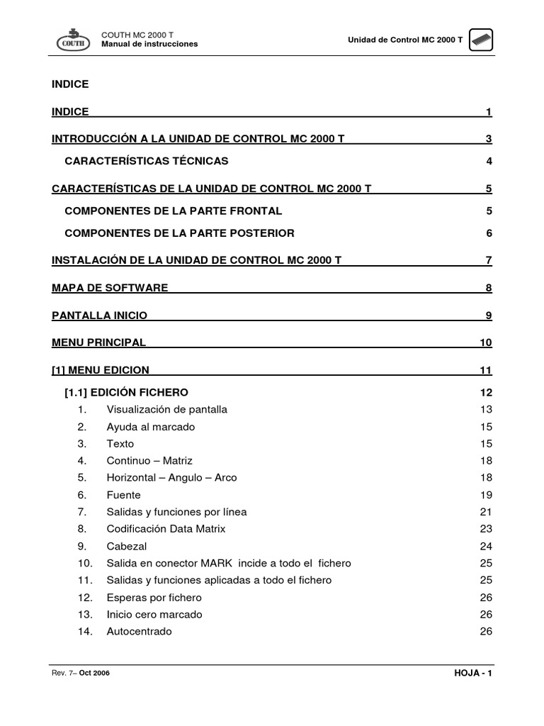 Manual COUTH MC 2000 T | PDF | Fuerza | Archivo de computadora