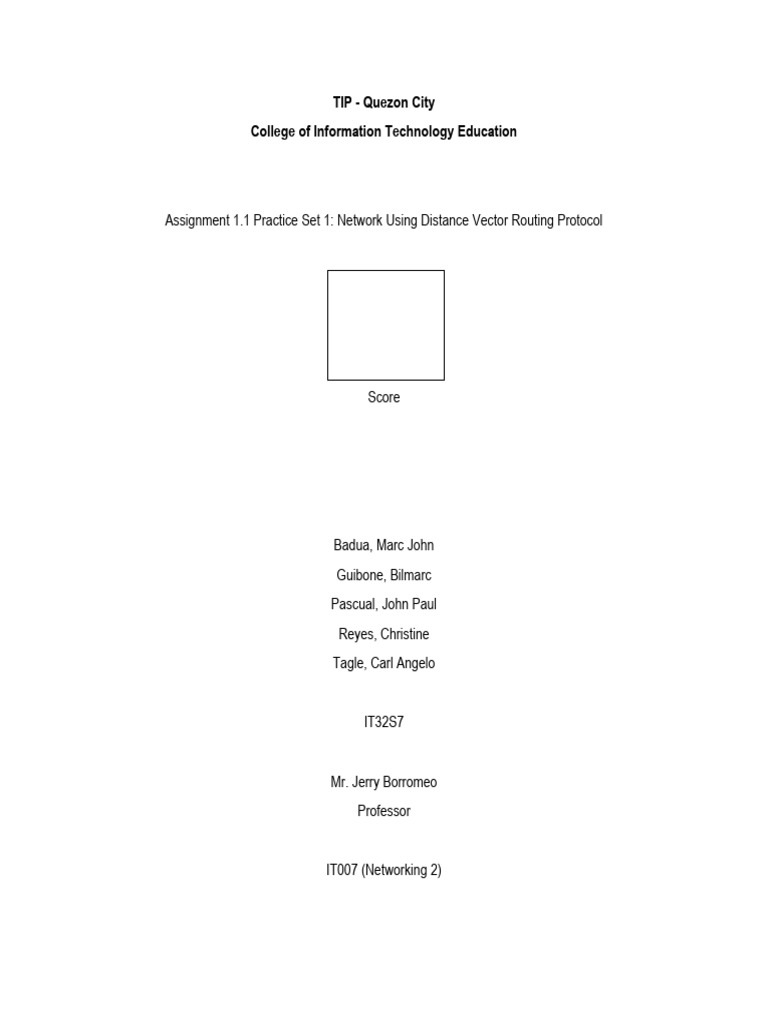 BADUA Assignment1.1 IT32S7 | PDF | Routing | Computer Network