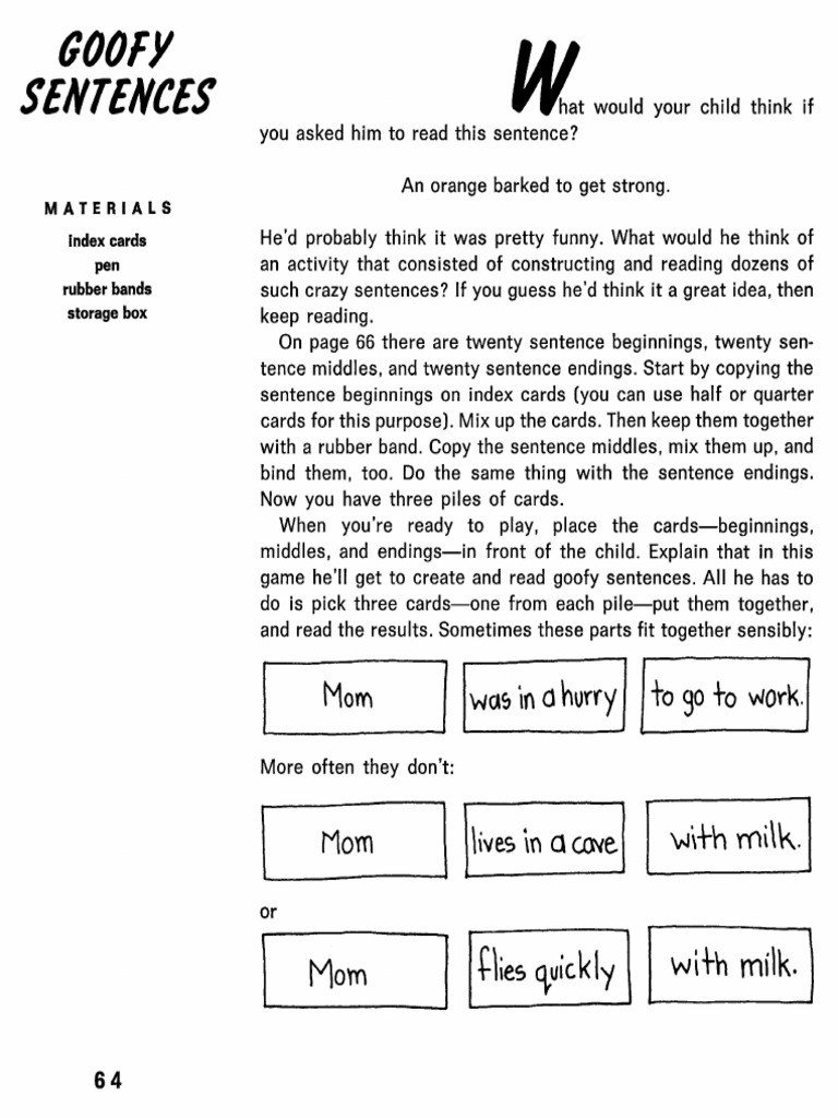 GFR Goofy Sentences | PDF