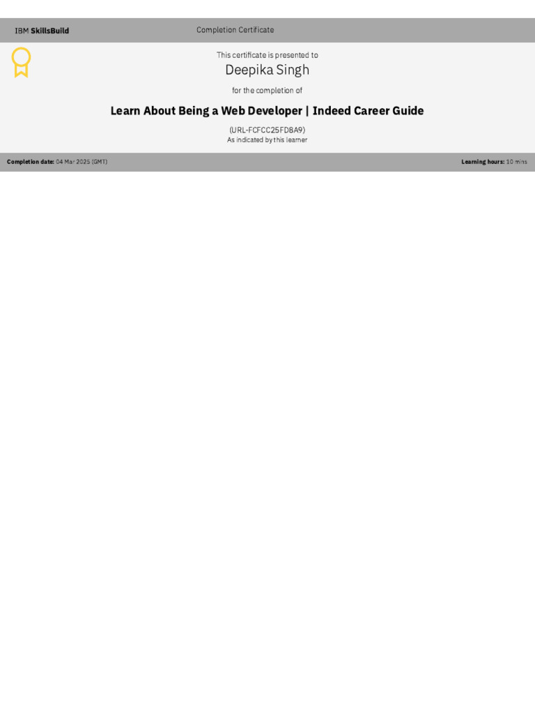 Completion Certificate - SkillsBuild | PDF