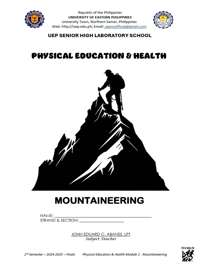 SHS 12 Pe Health Mountaineering | PDF | Mountaineering | Mount Everest
