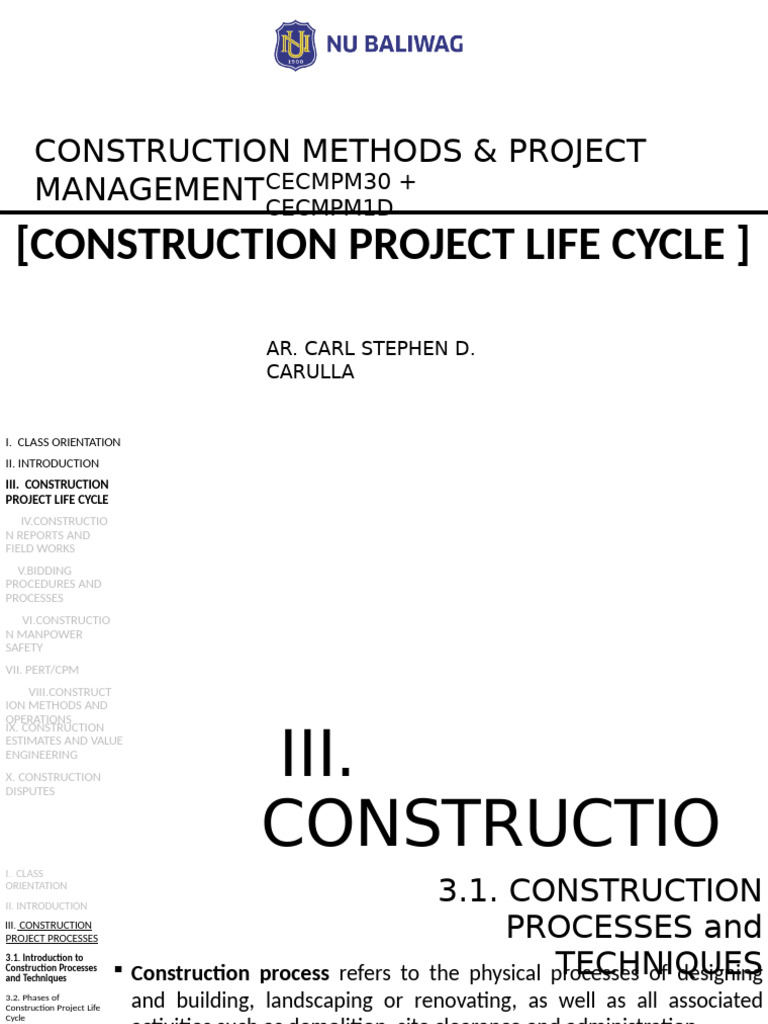 CECMPM30 - Week-3 - Construction Project Life Cycle - For Posting | PDF ...