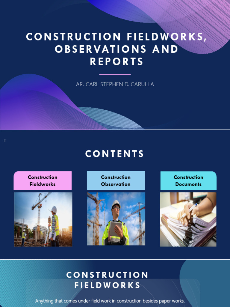 Construction Fieldworks, Observations and Reports Rev-01 | PDF
