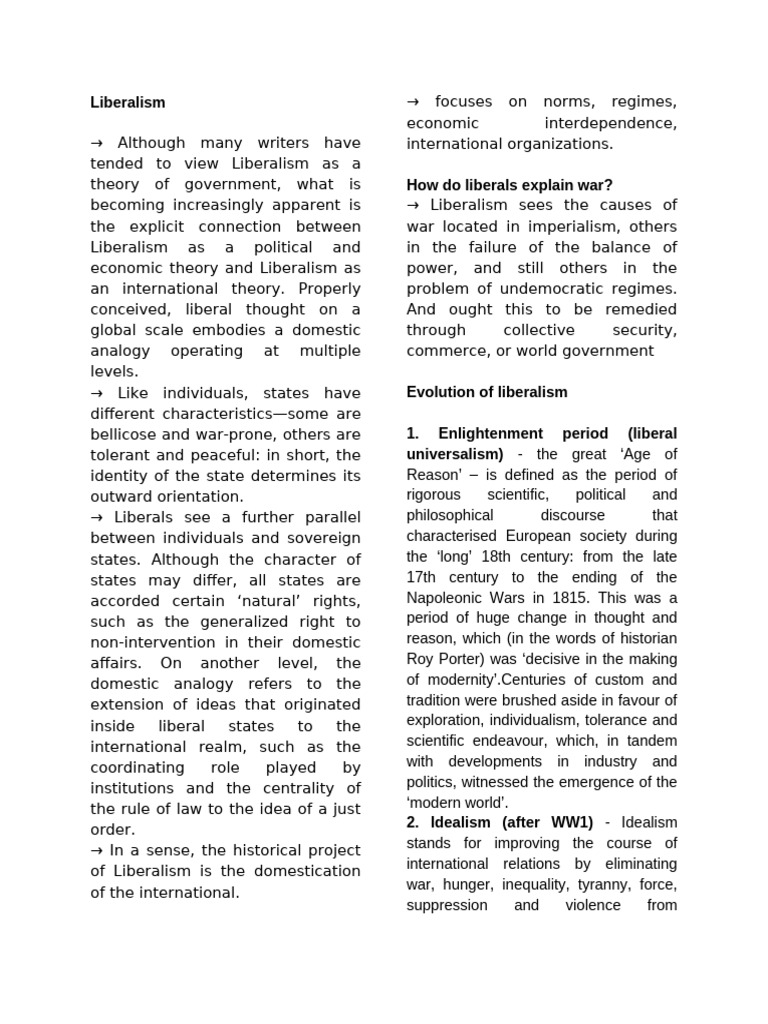 Lesson 3 - Liberalism | PDF | Liberalism | Neoliberalism