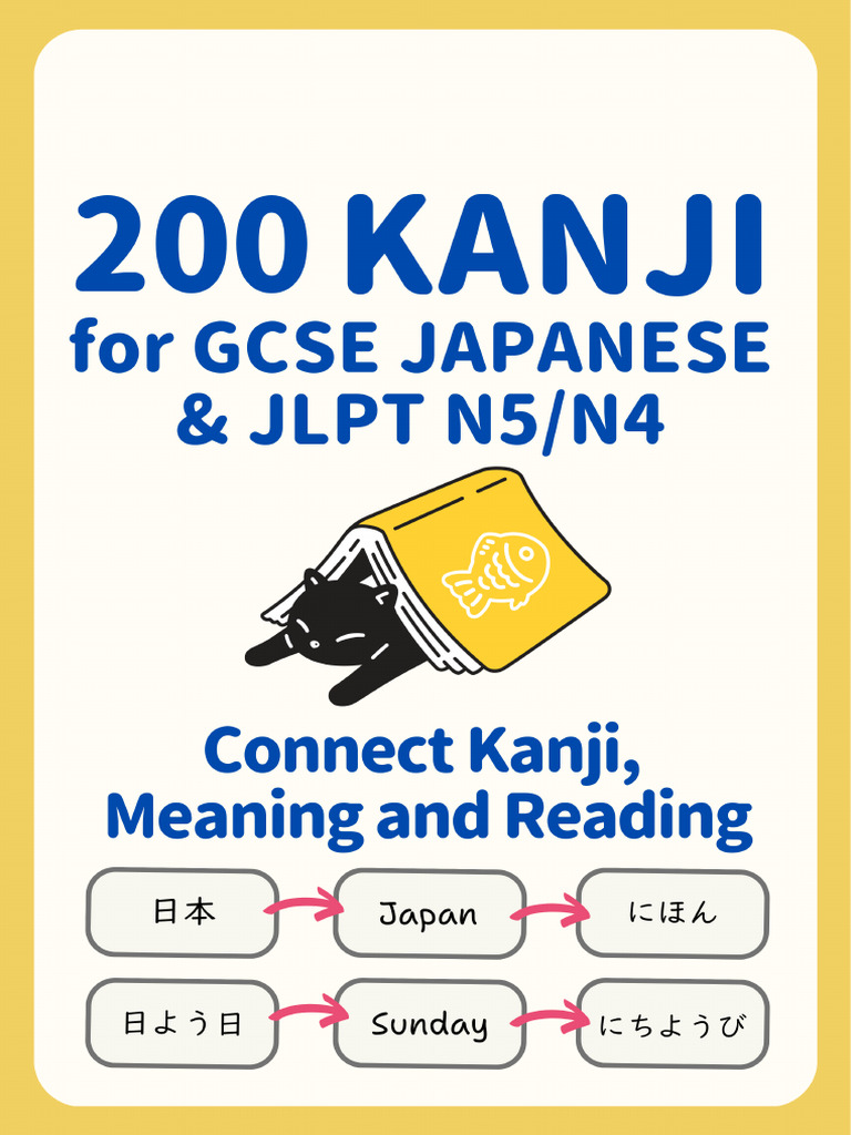 200 Kanji For GCSE Japanese and N5N4 3 Sample | PDF | Kanji | Languages ...