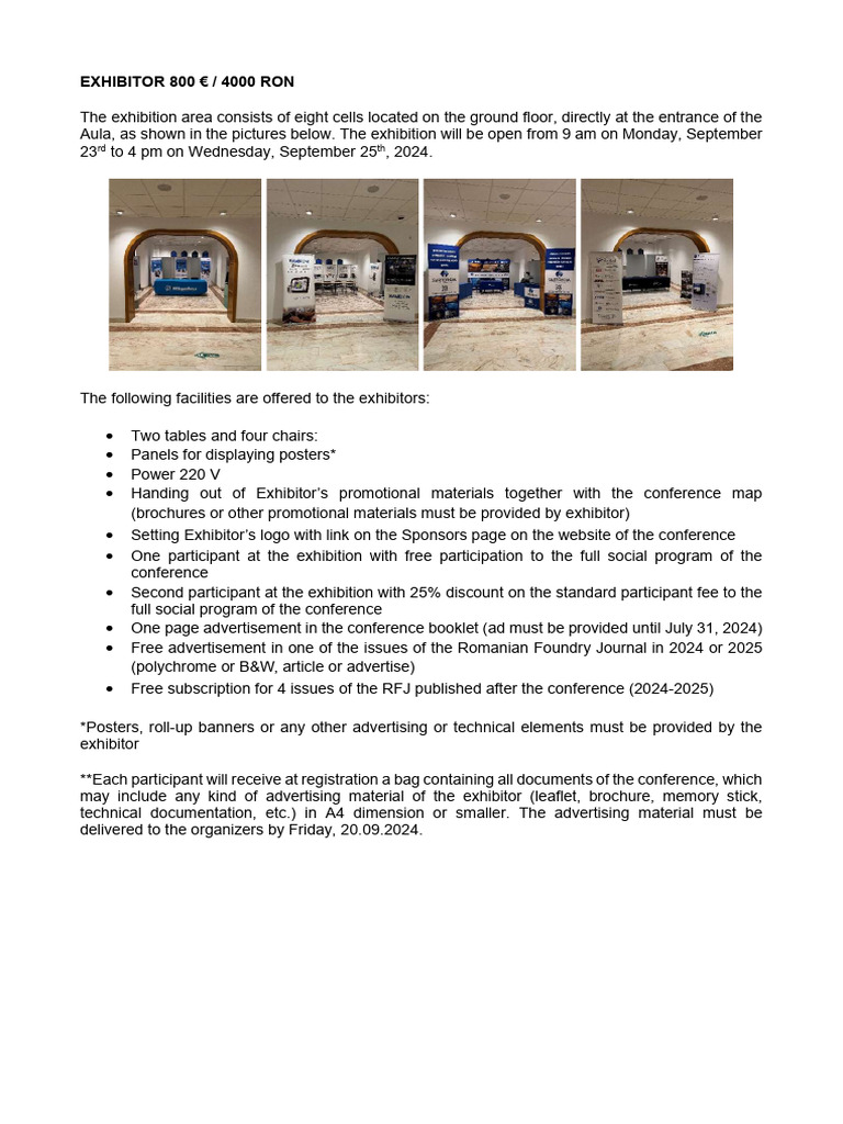 Exhibition Details for September 2024 | PDF