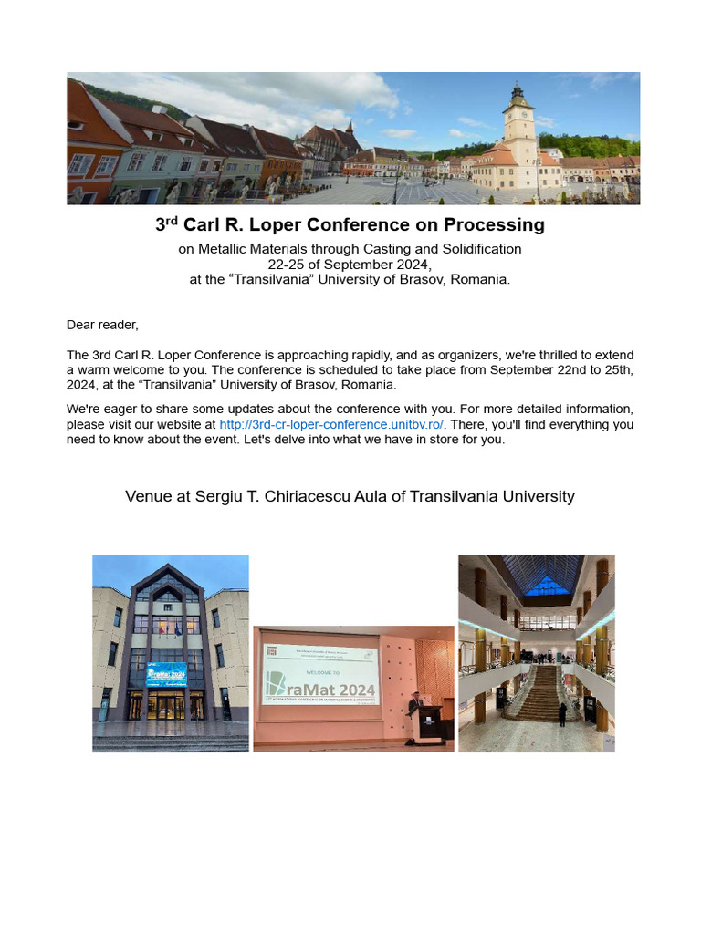3rd Carl R. Loper Conference Welcome | PDF