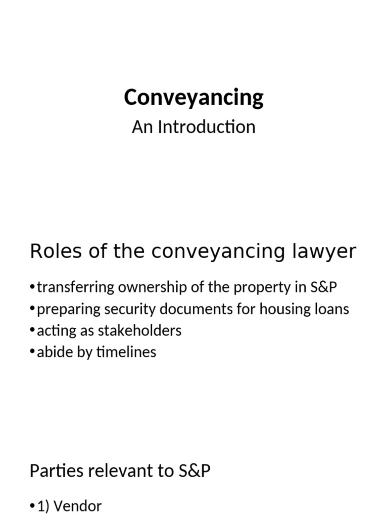 Intro To Conveyancing | PDF | Conveyancing | Taxes