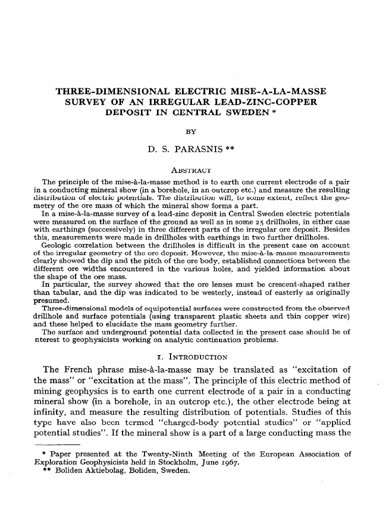 Mise-a-la-Masse Survey in Sweden | PDF | Contour Line | Electrical ...