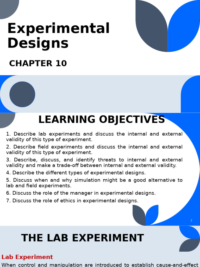 Experimental Designs Jaber | PDF | Experiment | Validity (Statistics)