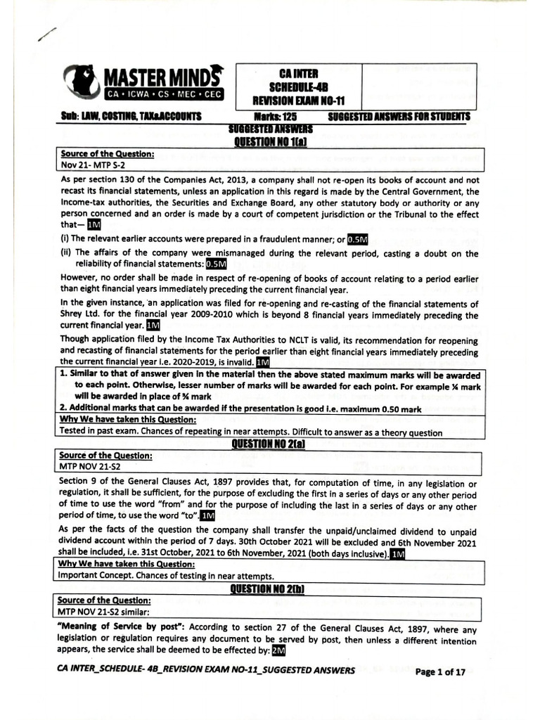 Suggested Answers 11 | PDF