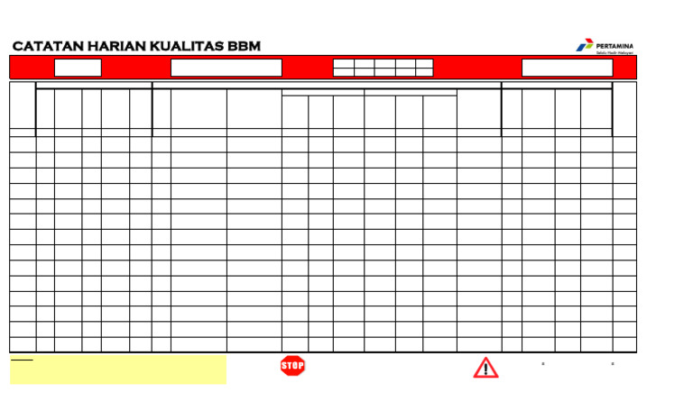Form Catatan Kualitas BBM (Size Folio-F4) | PDF