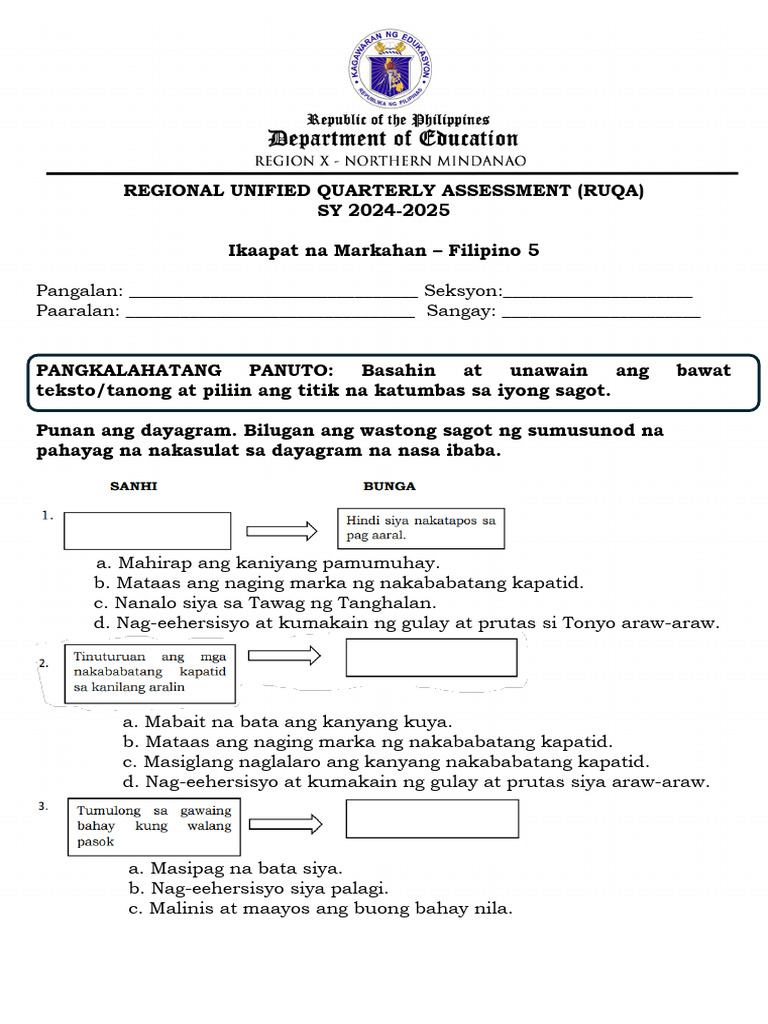 Filipino 5-RUQA-4th Quarter | PDF