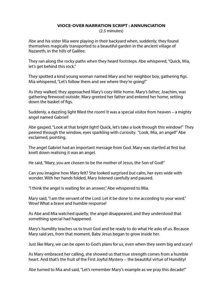 VO Script Annunciation | PDF