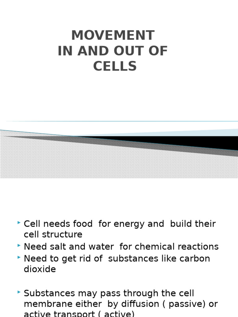 Movement in and Out of Cells | PDF | Osmosis | Diffusion