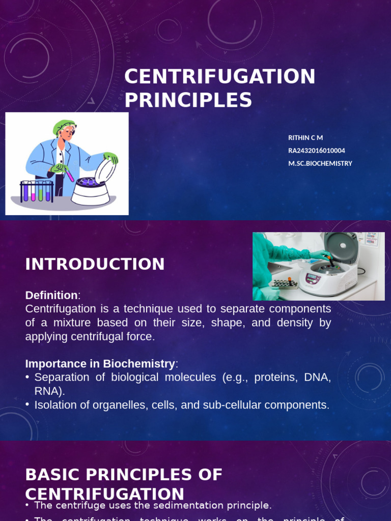 centrifugation principle (1) | PDF | Centrifugation | Centrifuge