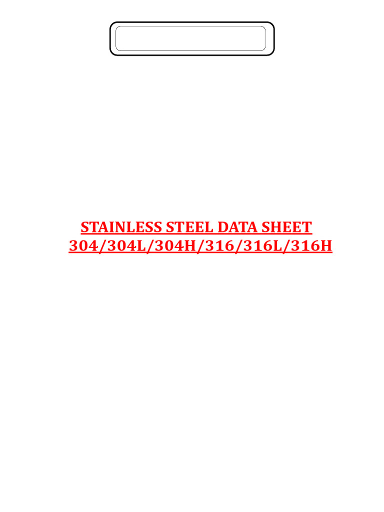 Stainless Steel Data Sheet (2) | PDF | Stainless Steel | Corrosion