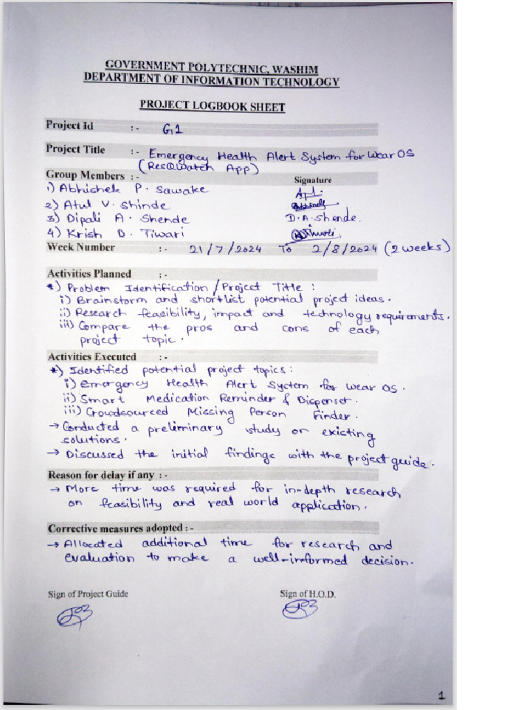 G1 Project Weekly Report | PDF