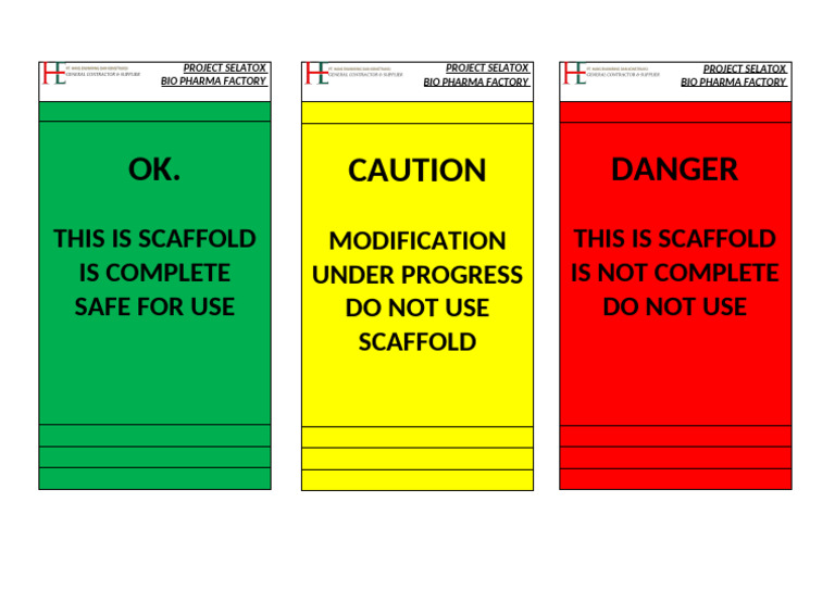 Scaffold Tag | PDF