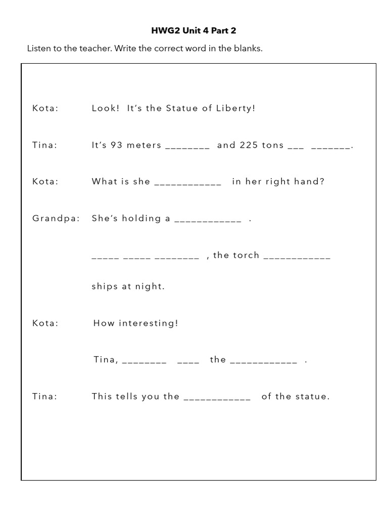 8th Unit 4 Part 2 Dictation | PDF