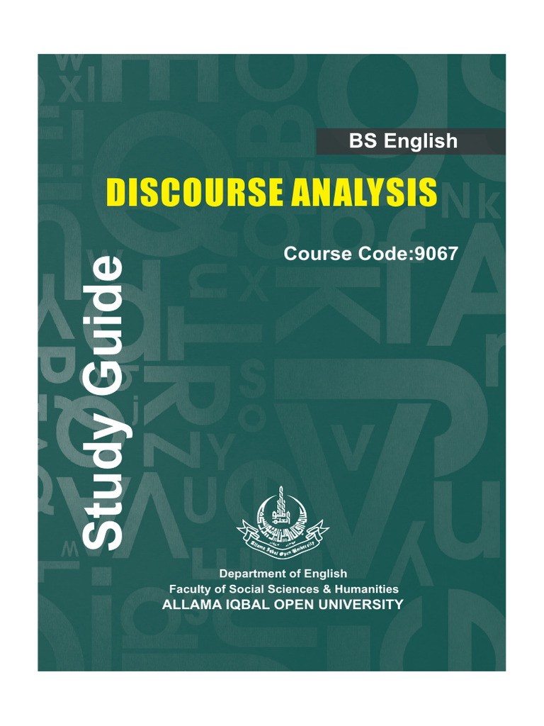 Discourse Analysis: Course Code:9067 | PDF | Discourse | Semantics