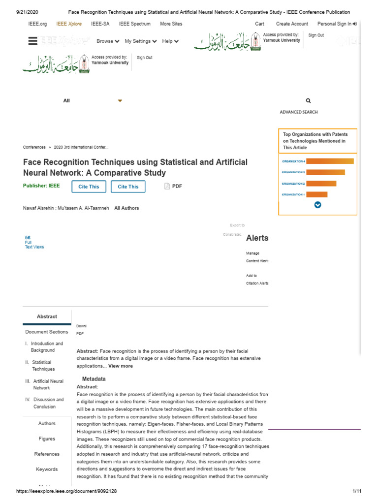 Face Recognition Techniques using Statistical and Artificial Neural ...