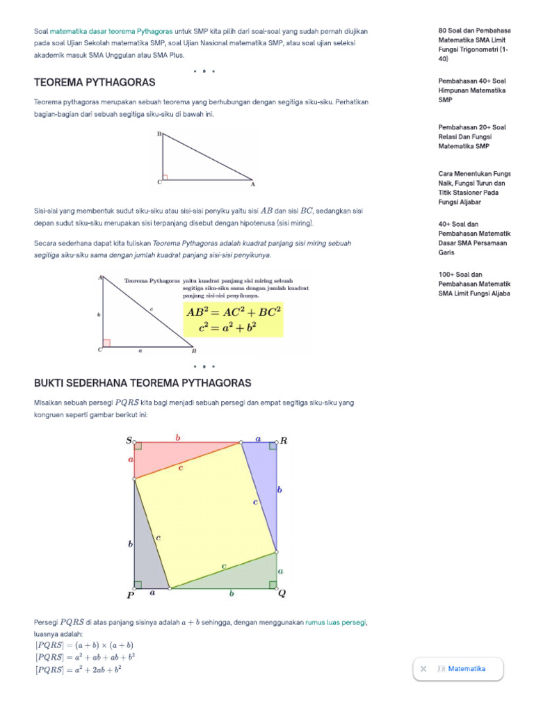 Teorema Pythagoras | PDF