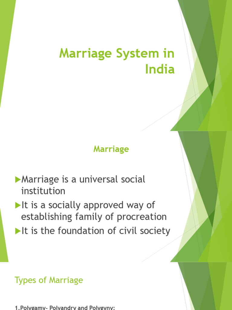 Marriage System in India | PDF | Marriage | Polygamy