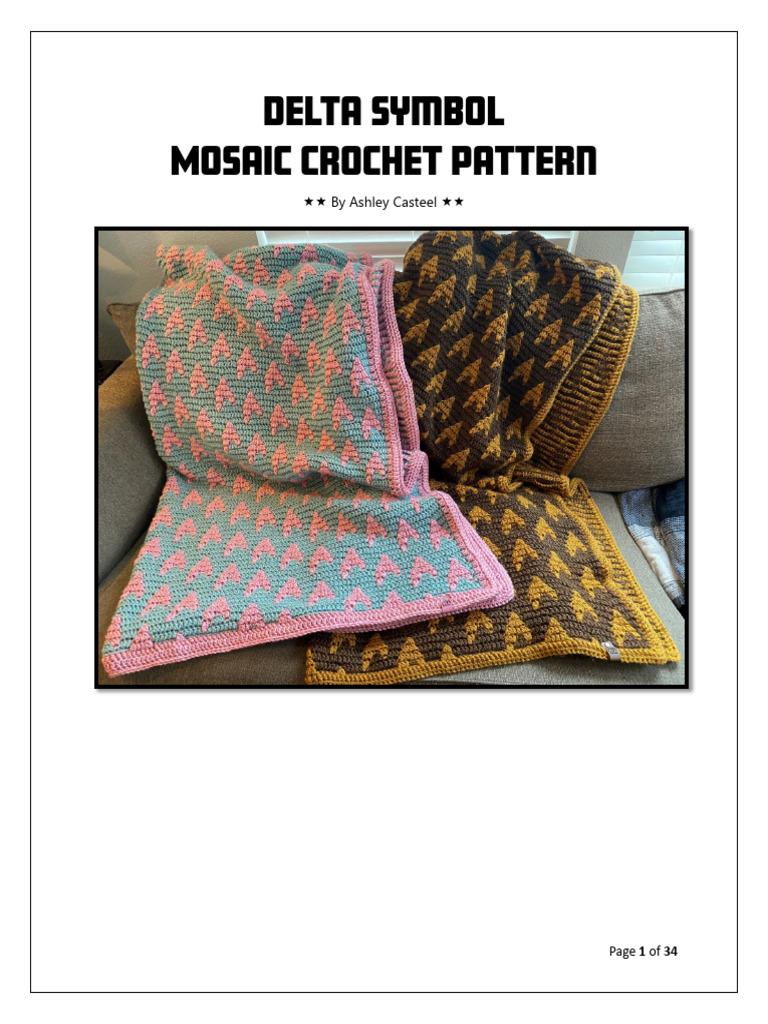 Delta Symbol Mosaic Crochet Pattern | PDF | Crochet | Textile Arts