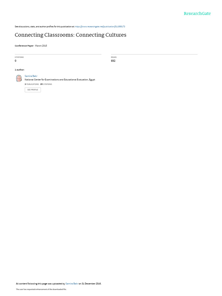 Connecting Classrooms for Global Learning | PDF | Educational ...