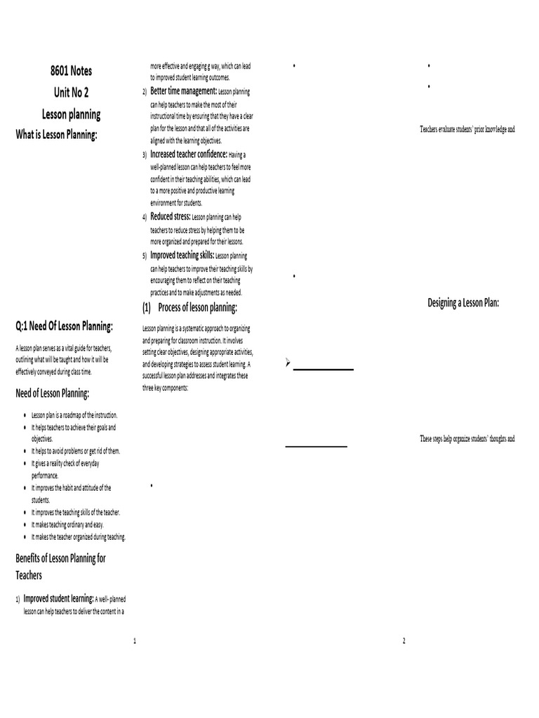 Effective Lesson Planning Guide | PDF | Educational Assessment | Lesson ...