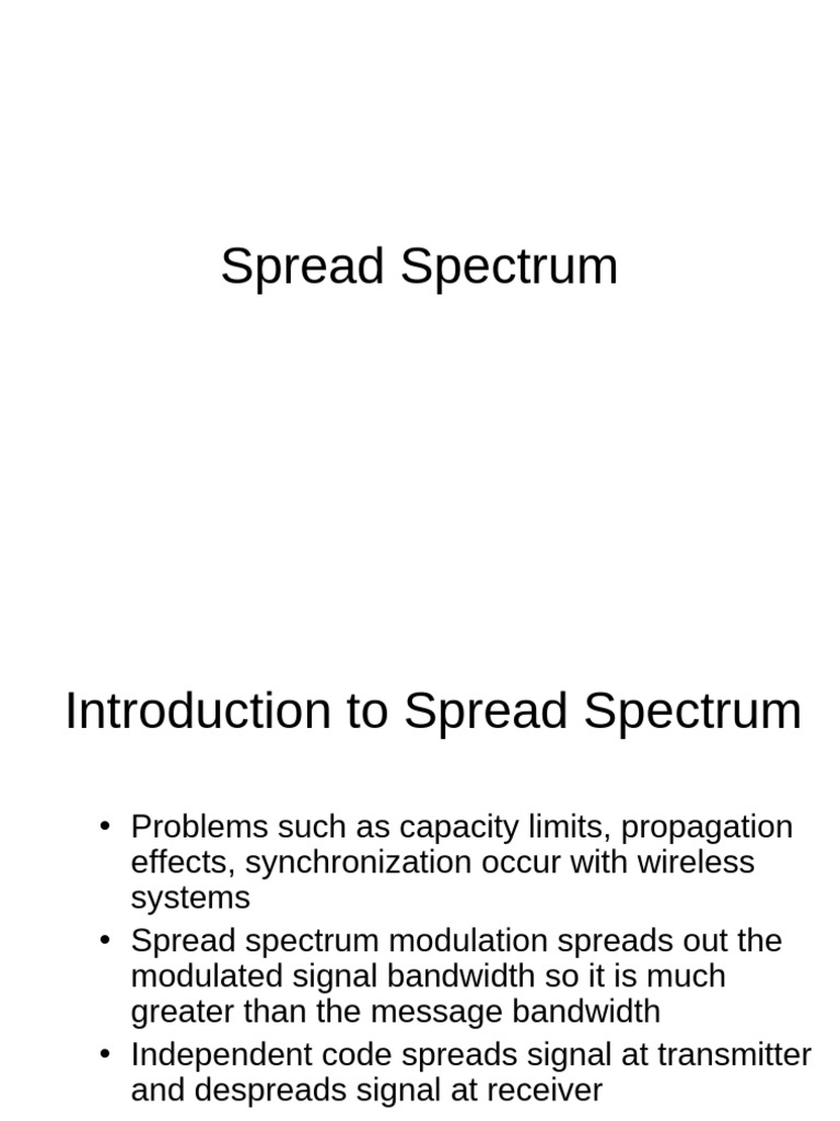 Understanding Spread Spectrum Technology | PDF | Multiplexing | Modulation