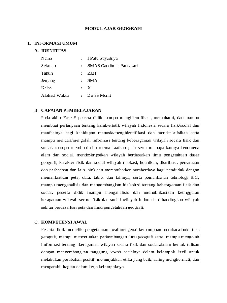 Demonstrasi Kontekstual-Modul Ajar | PDF
