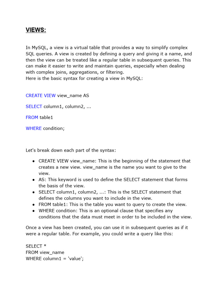 VIEWS and User Defined Functions | PDF | Sql | Data Management Software