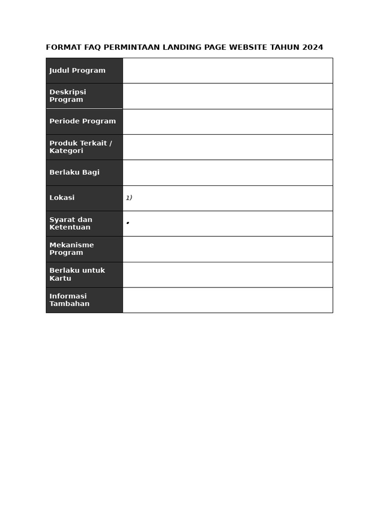 Format FAQ Kosong | PDF