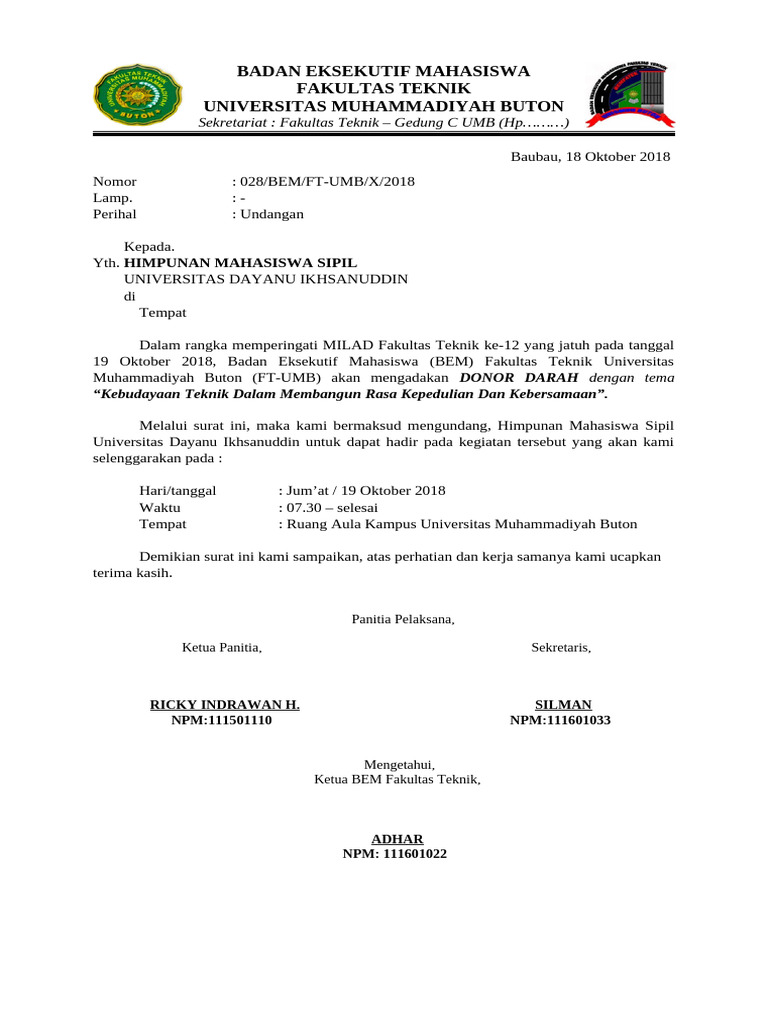 Undangan Teknik Unidayan | PDF