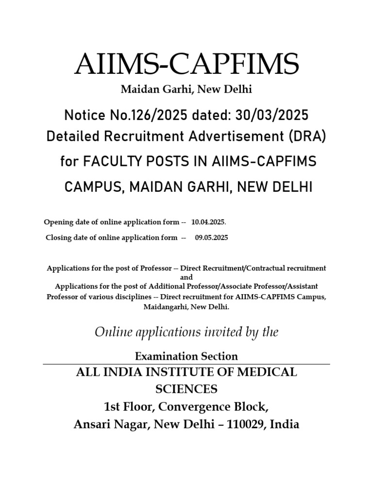 Aiims Capfims | PDF | Doctor Of Medicine | Medicine