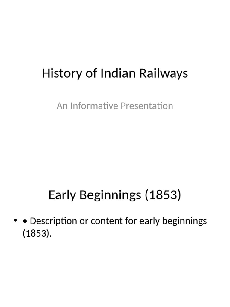 Comprehensive History of Indian Railways | PDF