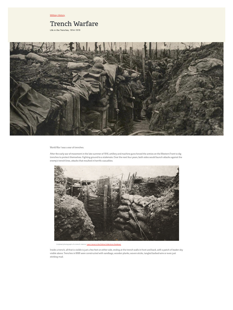 Trench Warfare - National WWI Museum and Memorial | PDF | Trench ...