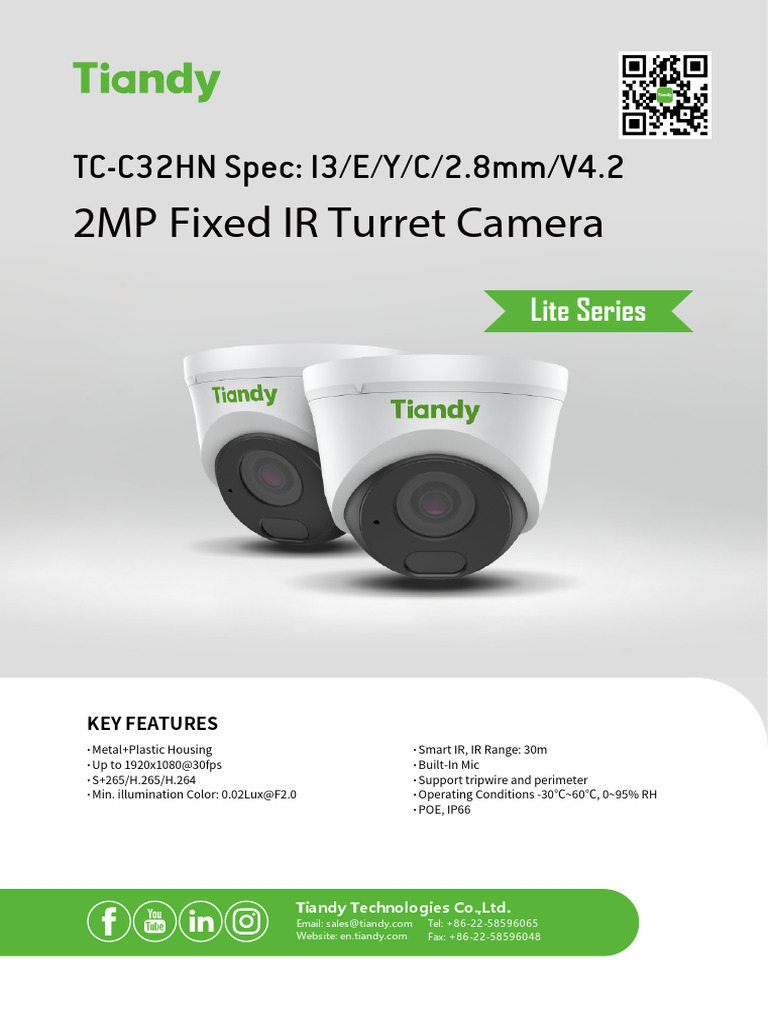 TC-C32HN Spec I3-E-Y-C-2.8mm-V4.2 | PDF | Camera Lens | Internet Protocols