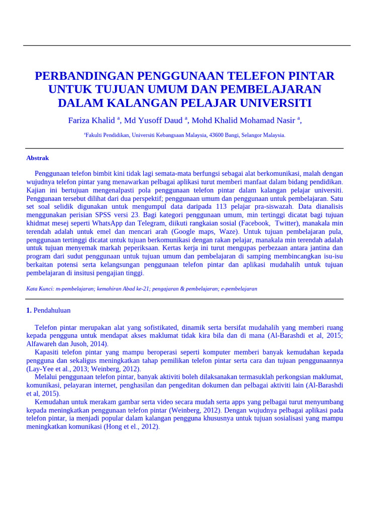 99 Perbandingan - Penggunaan - Telefon - Pintar - U | PDF