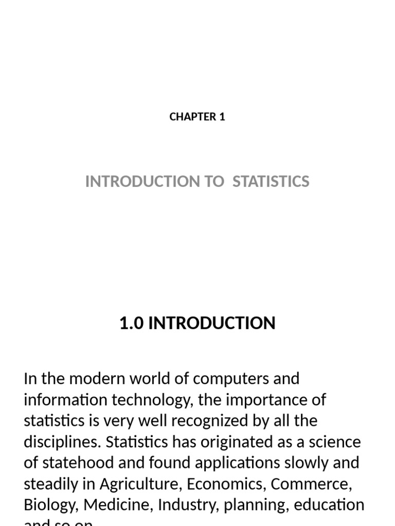 Business Statistics - Chapter 1 | PDF | Statistics | Statistical Inference