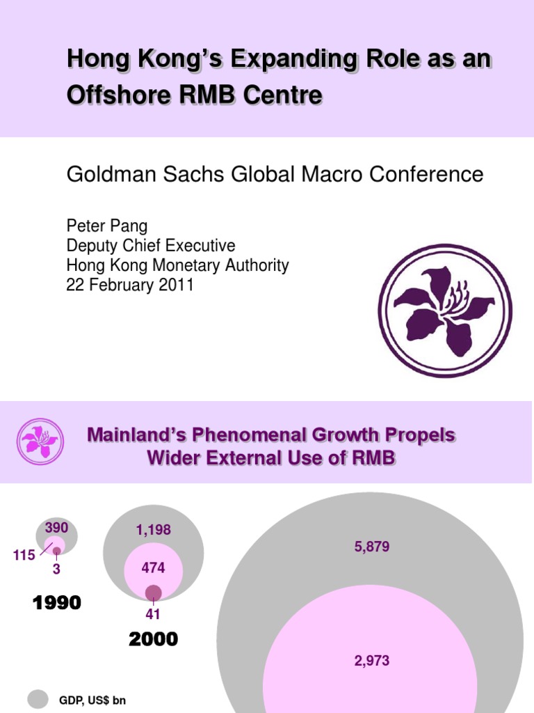 Hong Kong's Expanding Role As An Offshore RMB Centre: Goldman Sachs ...
