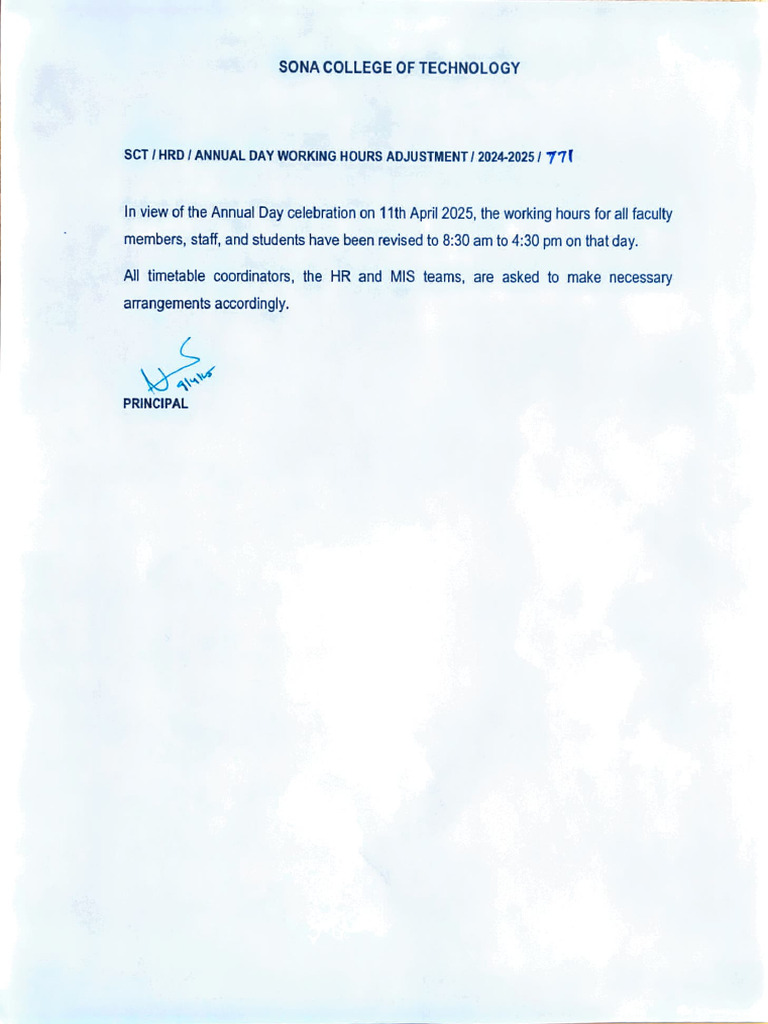 Annual Day Working Hours Adjustment | PDF