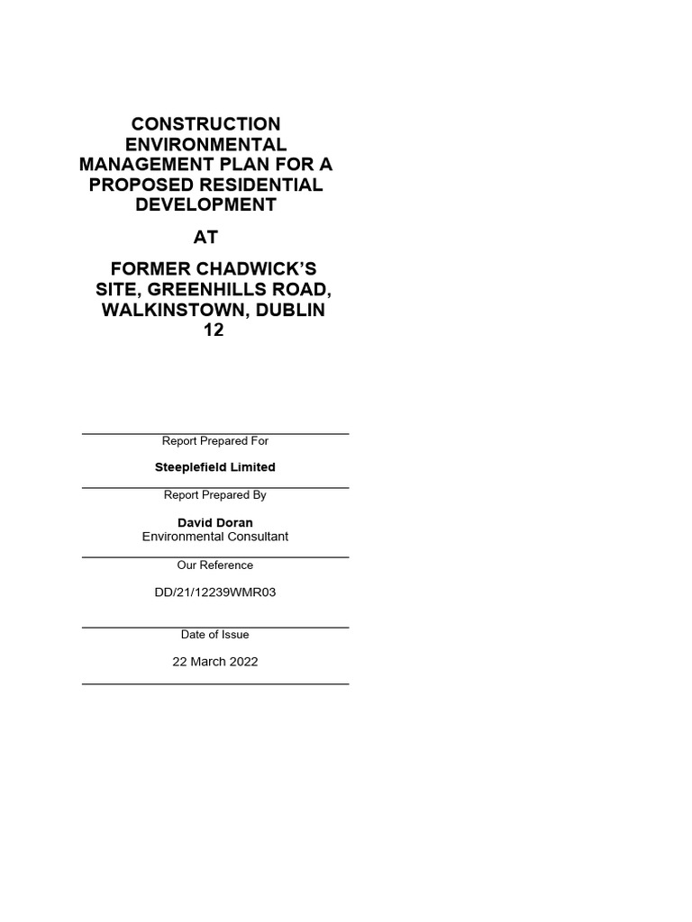 Construction Environmental Management Plan | PDF | Asbestos | Sanitary ...