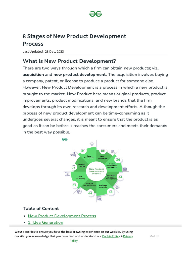 8 Stages of New Product Development Process - GeeksforGeeks | PDF ...