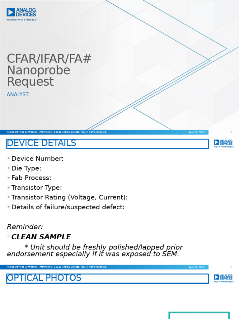Nanoprobe Request Template | PDF