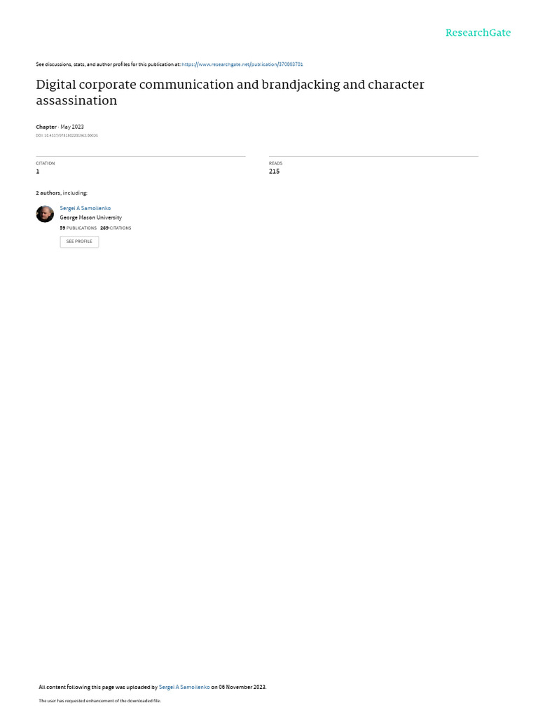 Brandjacking and Character Assassination | PDF | Reputation | Brand