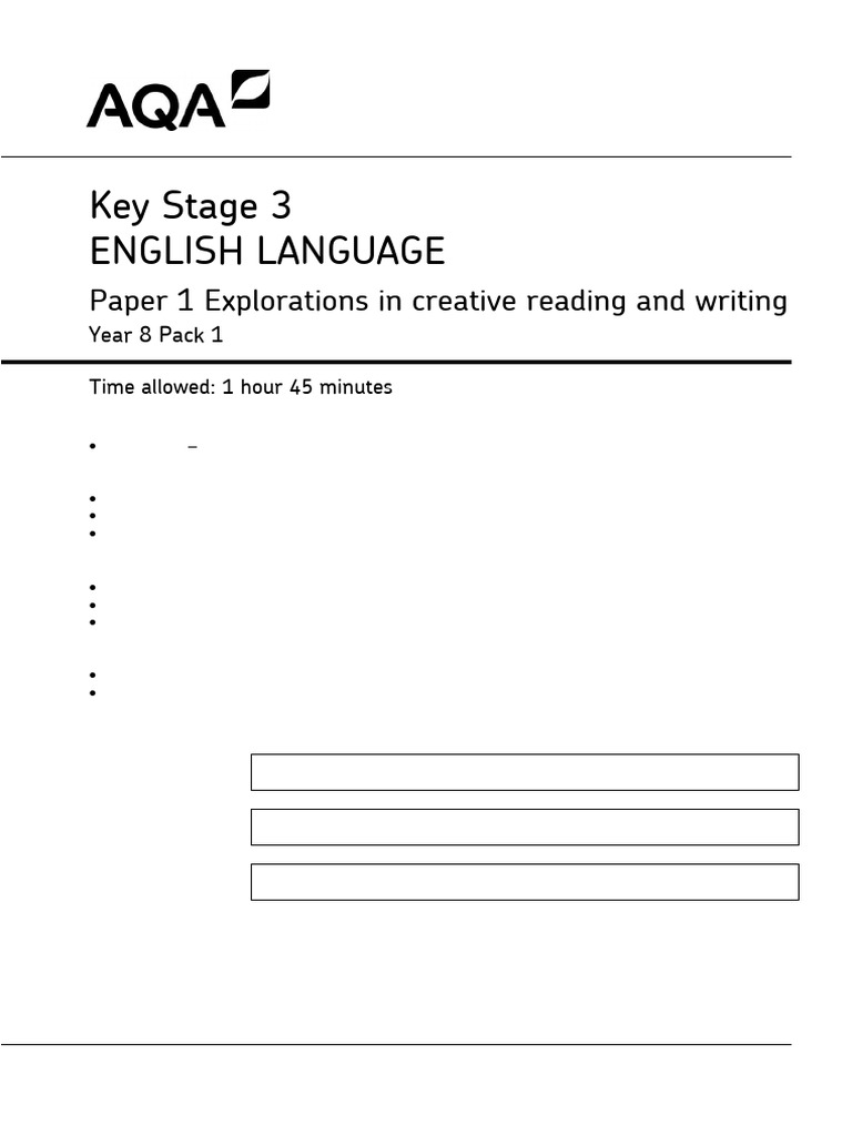 Y8 Ks3 Paper 1 QP Boy v13 - 4 | PDF