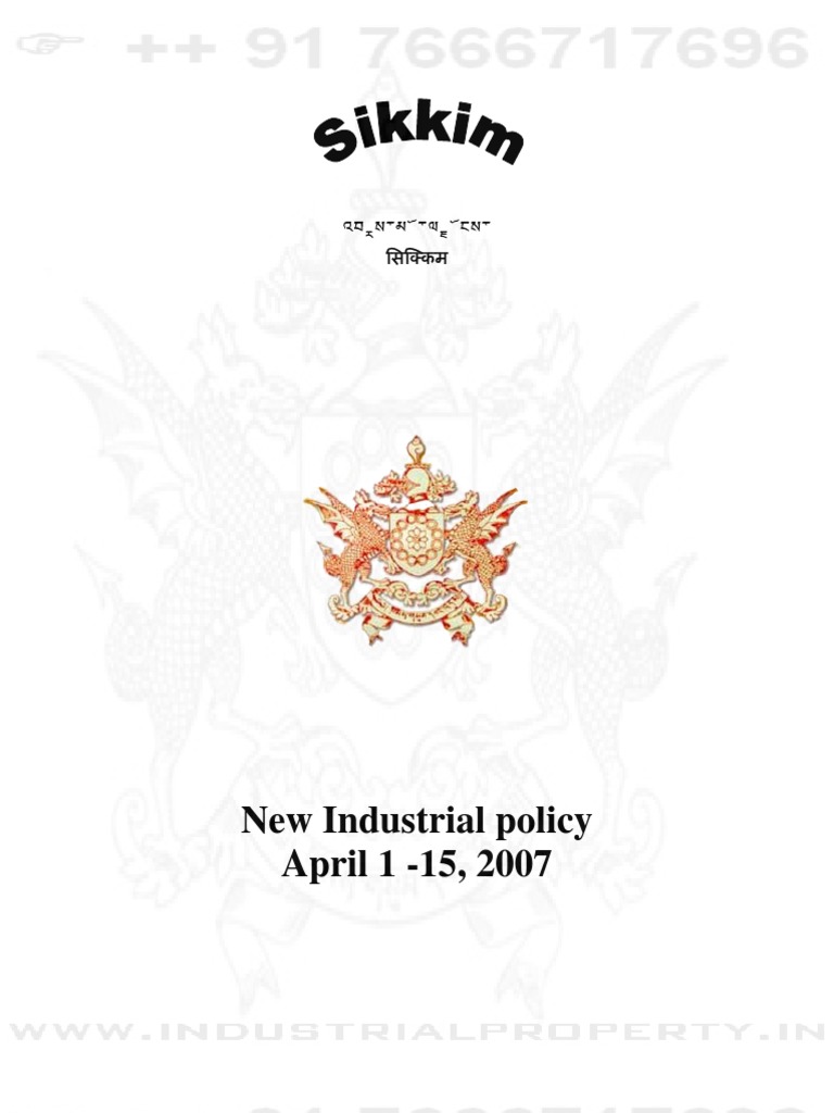 Sikkim Industrial Policy 2007 | PDF | Subsidy | Government Of India